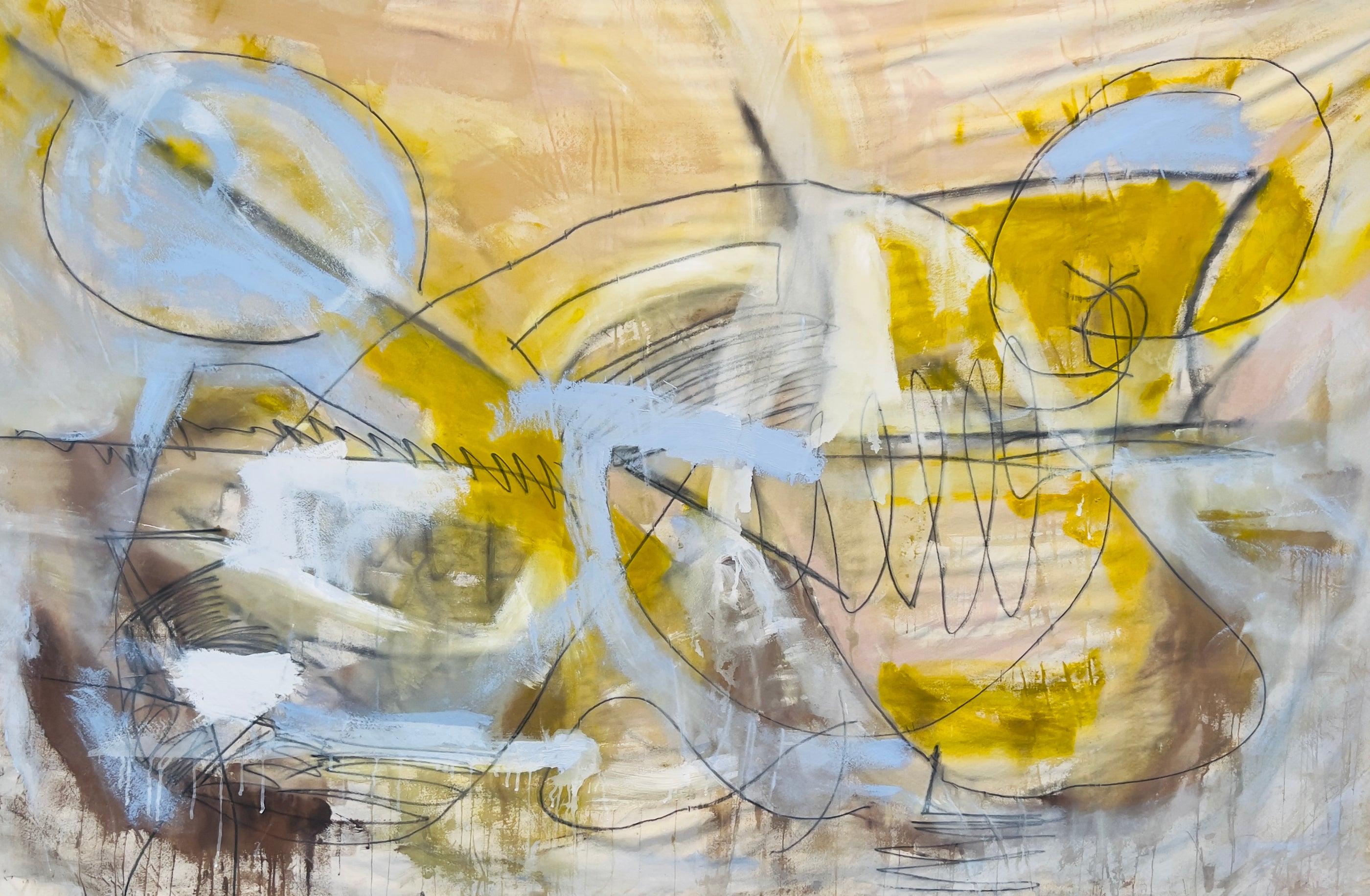 Blue and Saffron 1 Painting